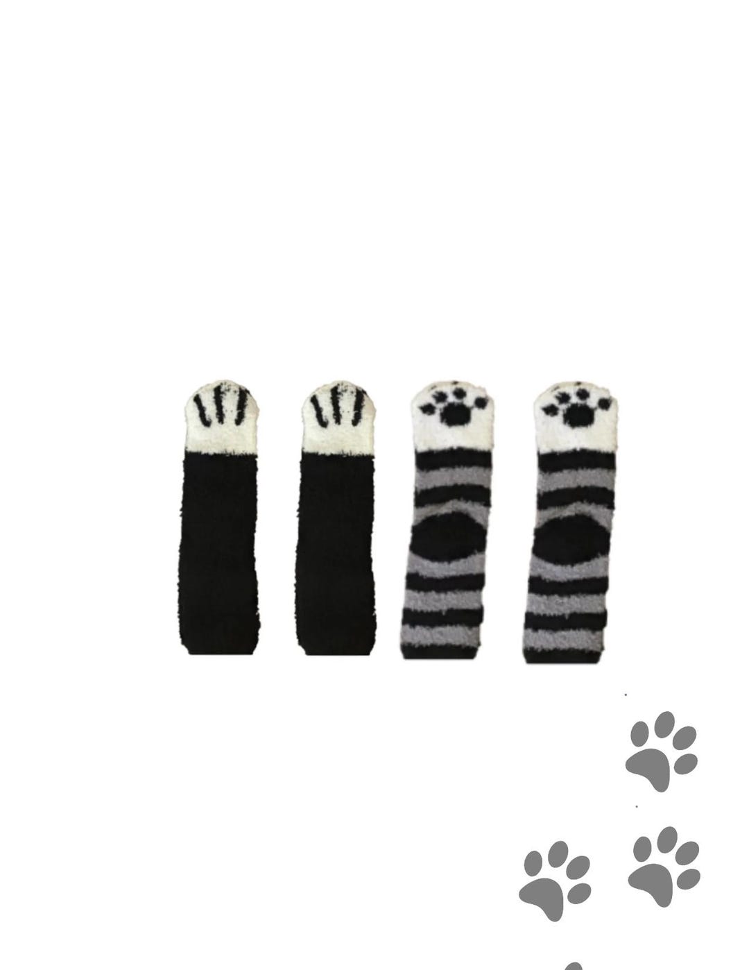 Cat Paw Fuzzy Socks, Animal Paw Pattern, Cat Socks, Warm Socks, Women ...