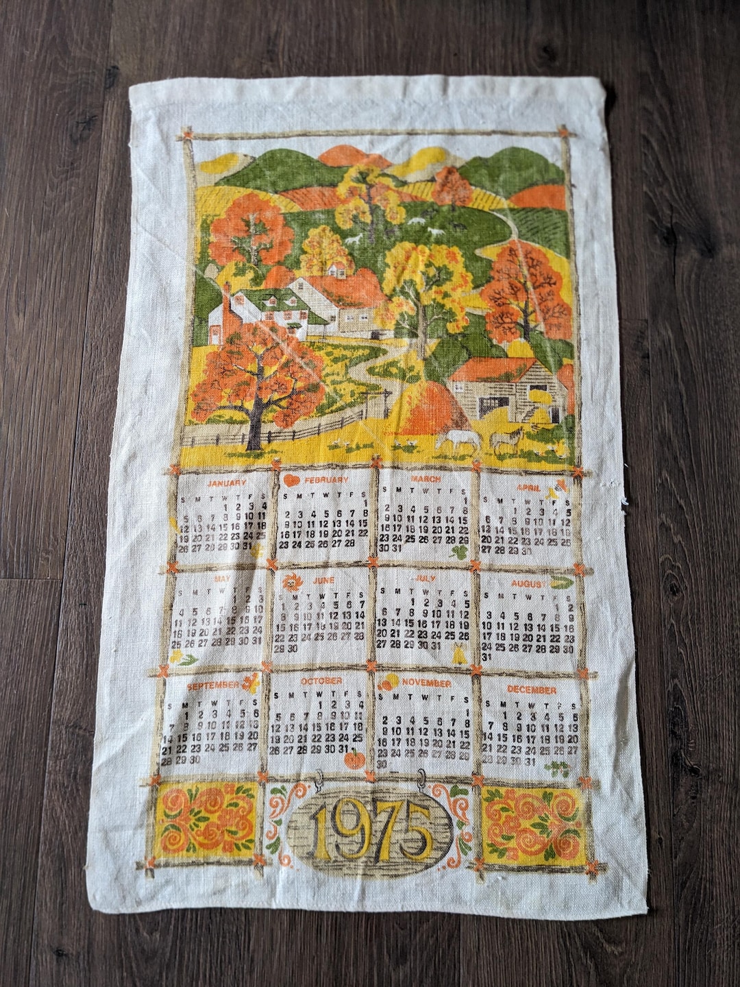 Vintage Calendar Towels 1970's '74 '75 '76 '78 - Etsy