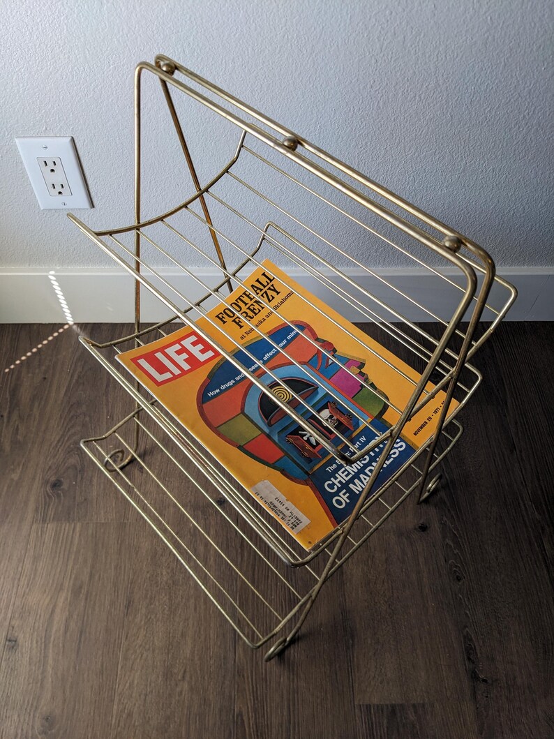 Vintage Mid Century 3 Tier Magazine Rack - Etsy