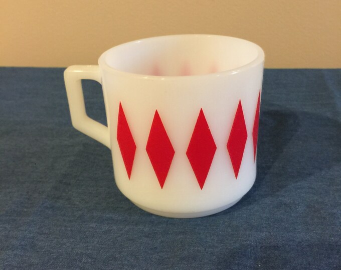 Fire King Retro Diamond Pattern Mug - Etsy