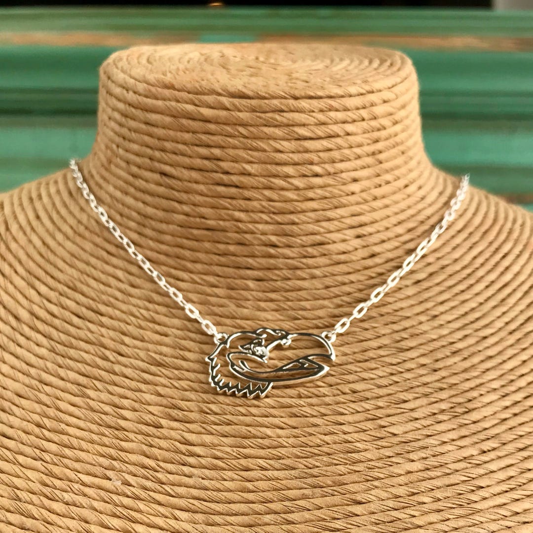 Kansas University KU Jayhawk Necklace Pure Silver - Etsy