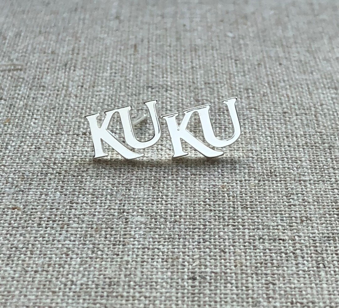 KU Kansas University Dainty Silver Stud Earrings - Etsy