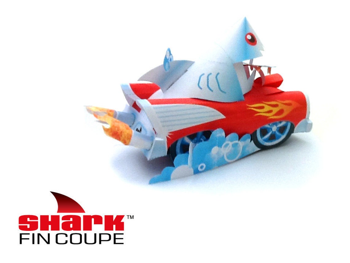 Shark Car Paper Printable Toy - Etsy