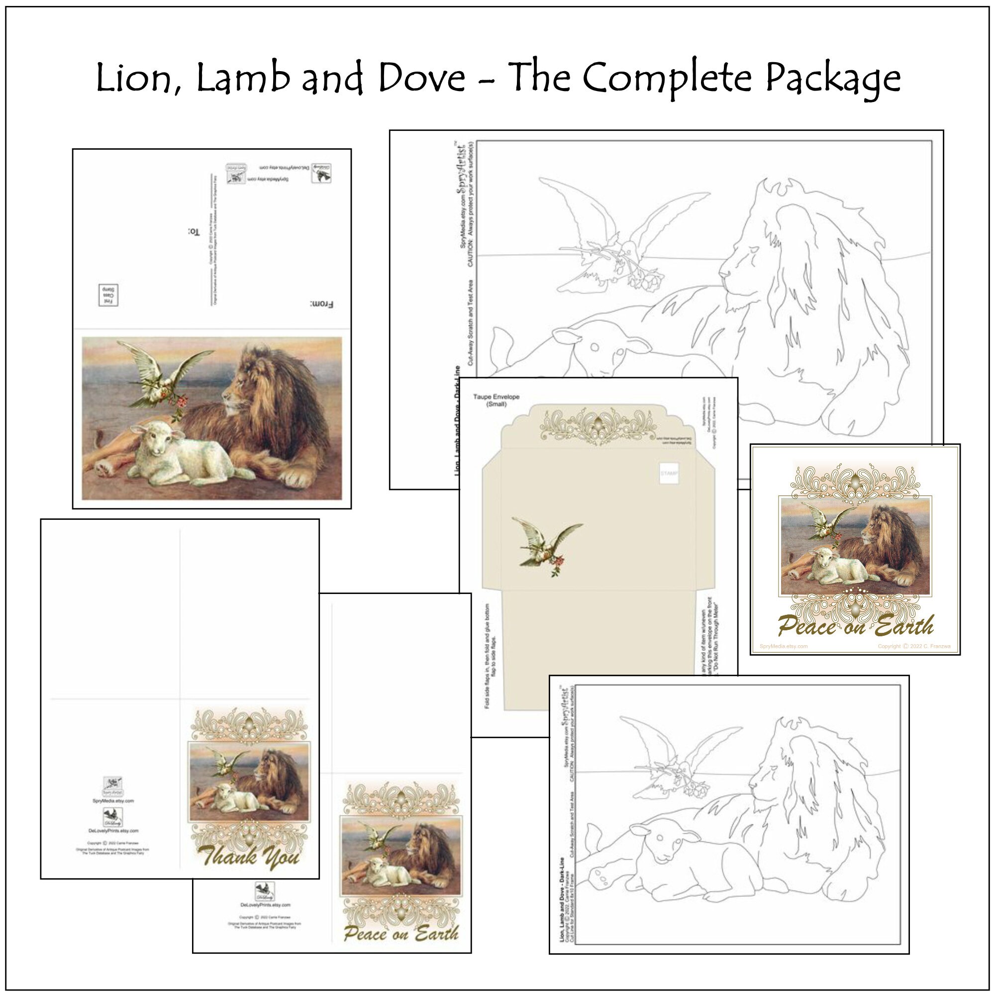 Lion and the Lamb PRINTABLE Pack - Postcard, (2) 4-fold Cards, Matching ...