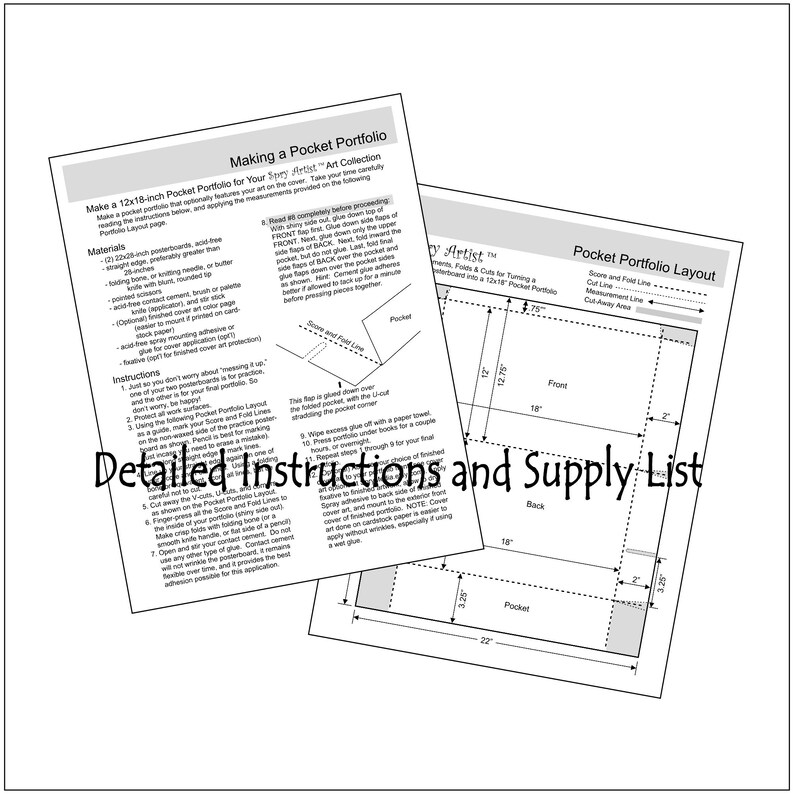 Make Your Own Pocket Portfolio_ PRINTABLE Instructions + (5) 11x17 ...