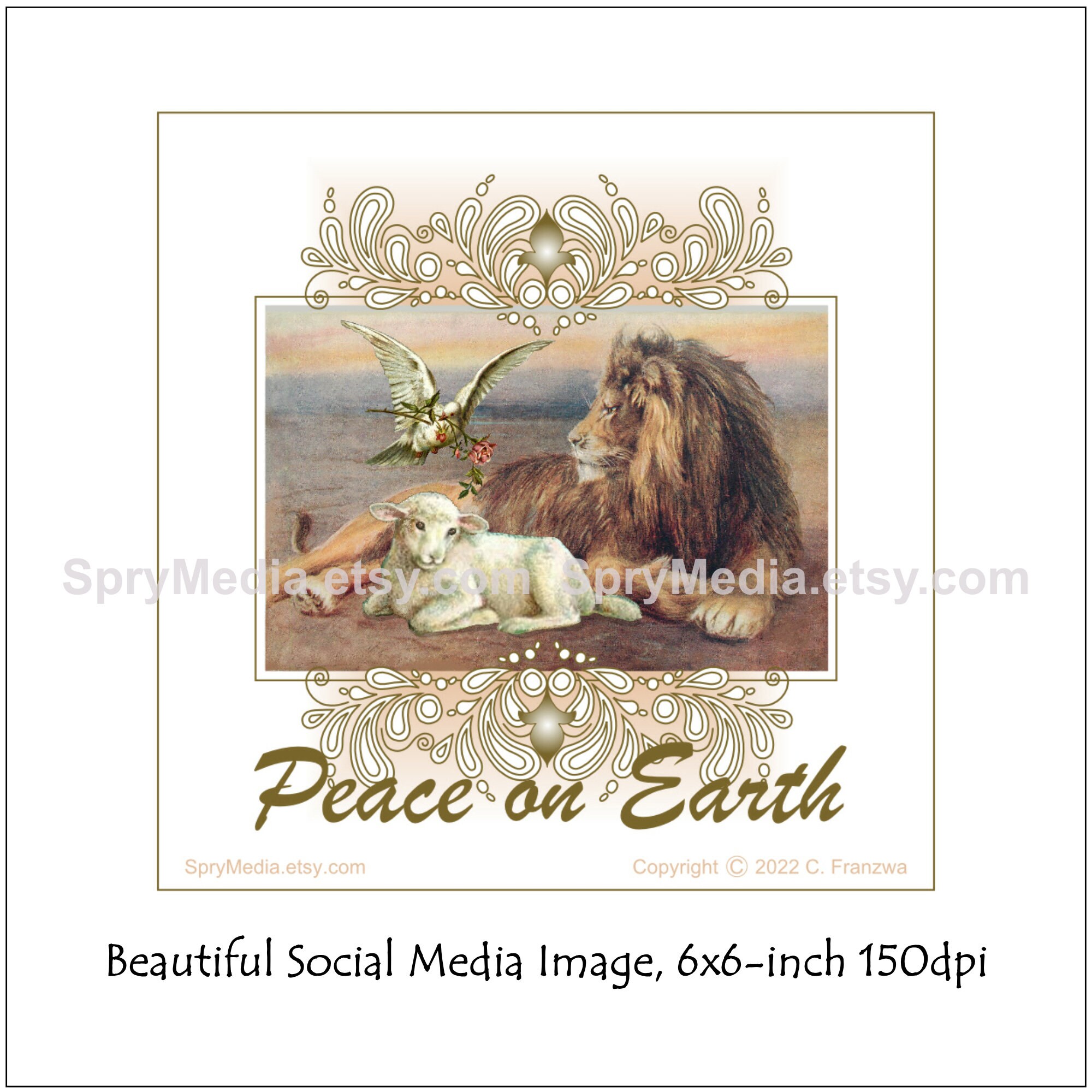 Lion and the Lamb PRINTABLE Pack - Postcard, (2) 4-fold Cards, Matching ...