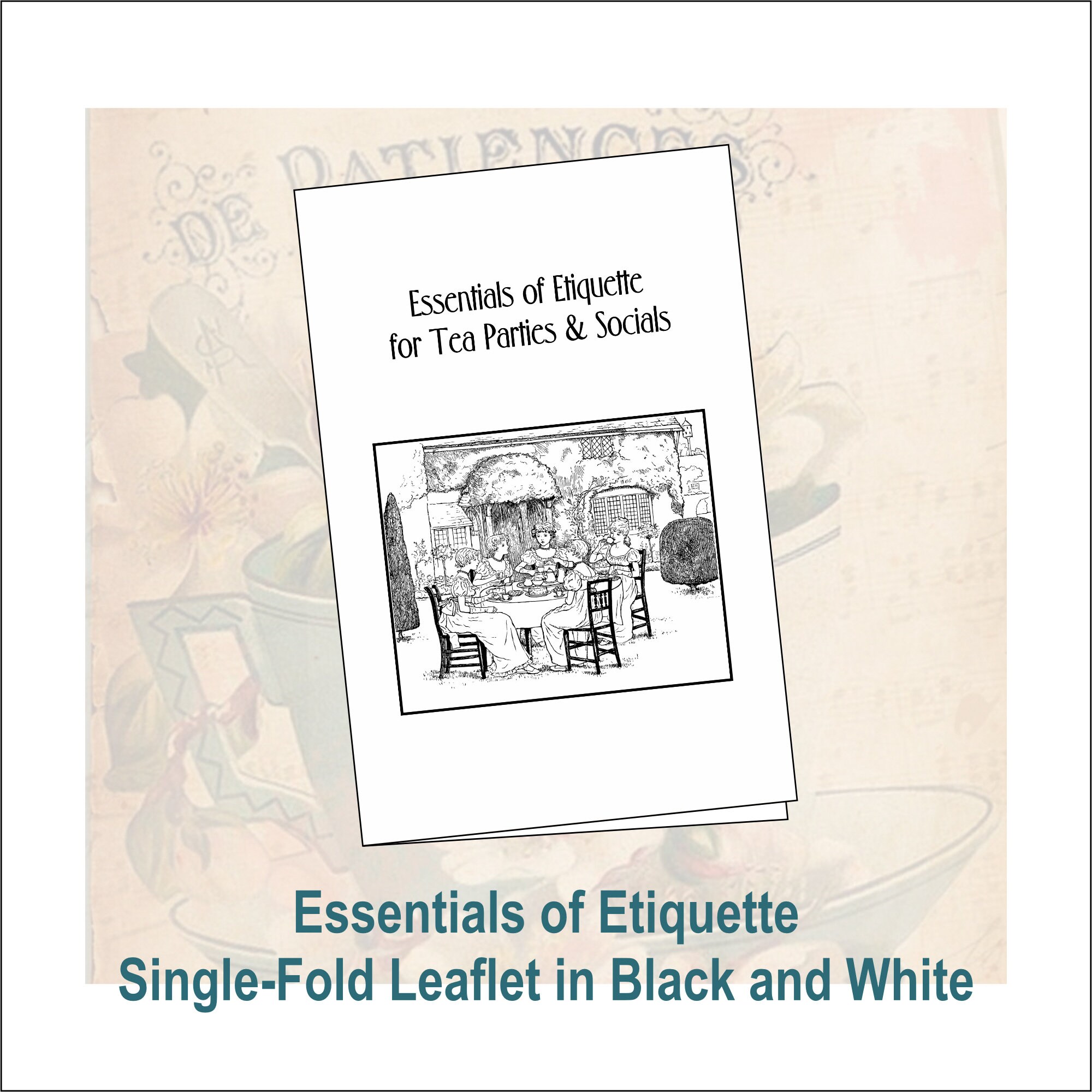 Tea Party Etiquette Essentials; PRINTABLE Leaflet Brochure, Plus Tea ...