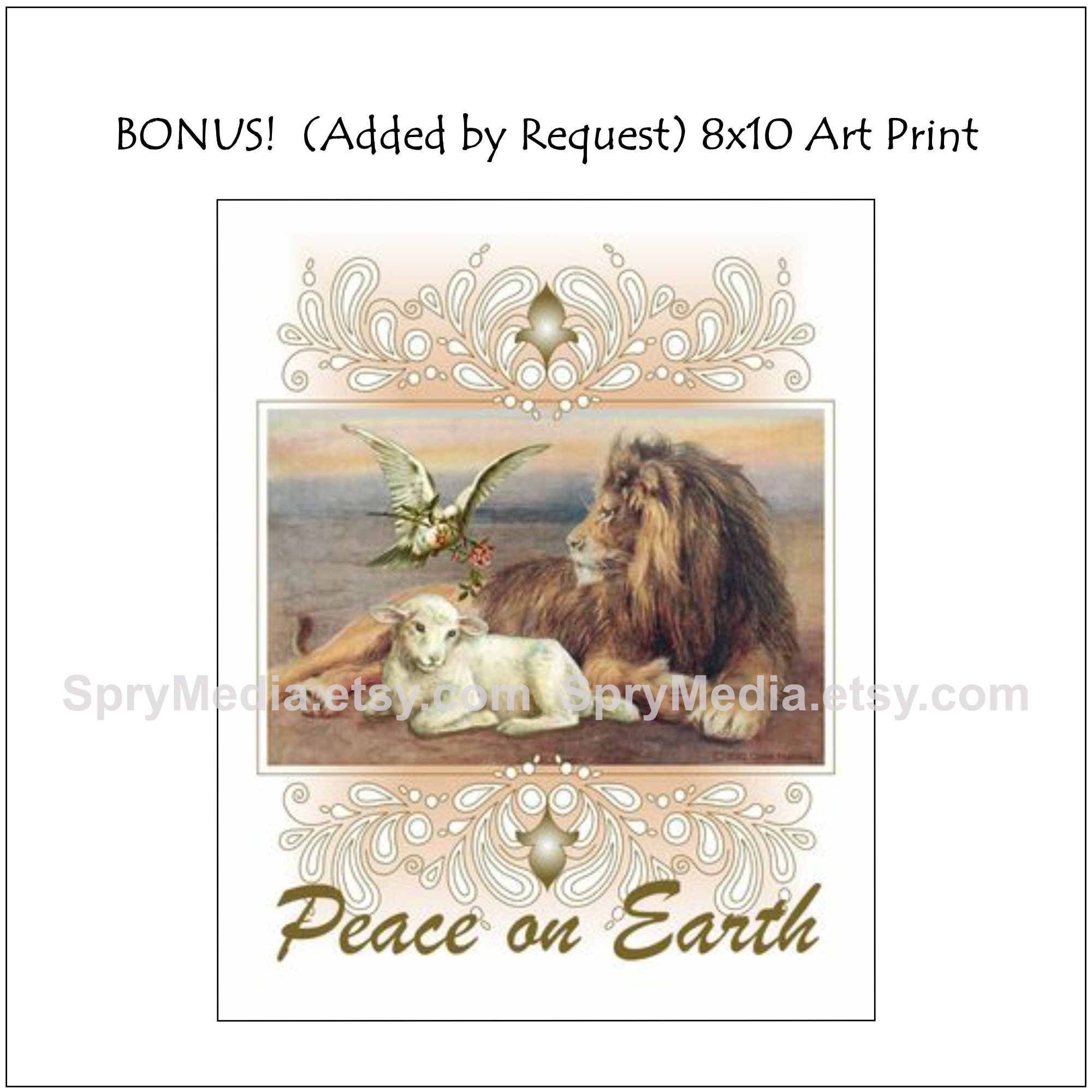 Lion and the Lamb PRINTABLE Pack - Postcard, (2) 4-fold Cards, Matching ...