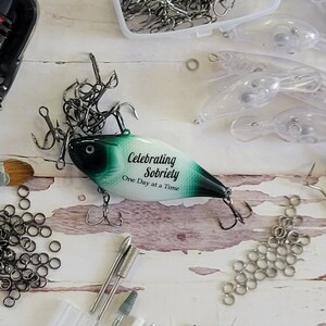 Personalized Sobriety Fishing Lure. Custom Sober Anniversary Gift. 1 ...
