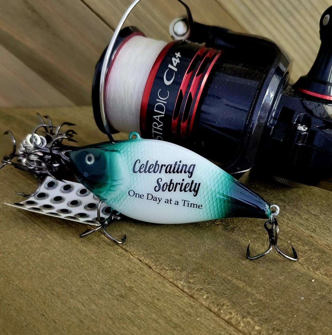 Personalized Sobriety Fishing Lure. Custom Sober Anniversary Gift. 1 ...