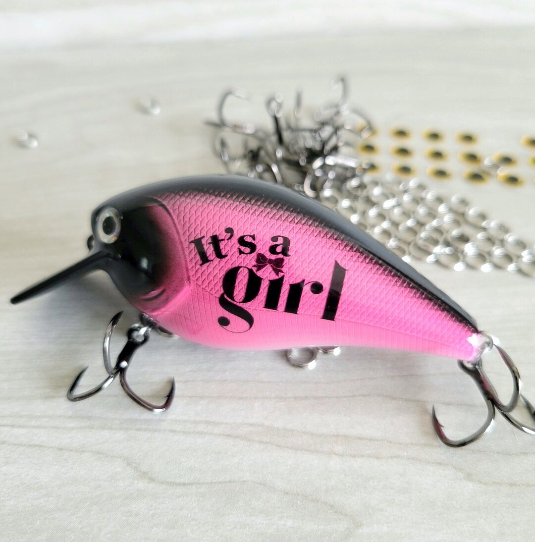 Baby Girl Announcement Gender Reveal Fishing Lure Baby - Etsy