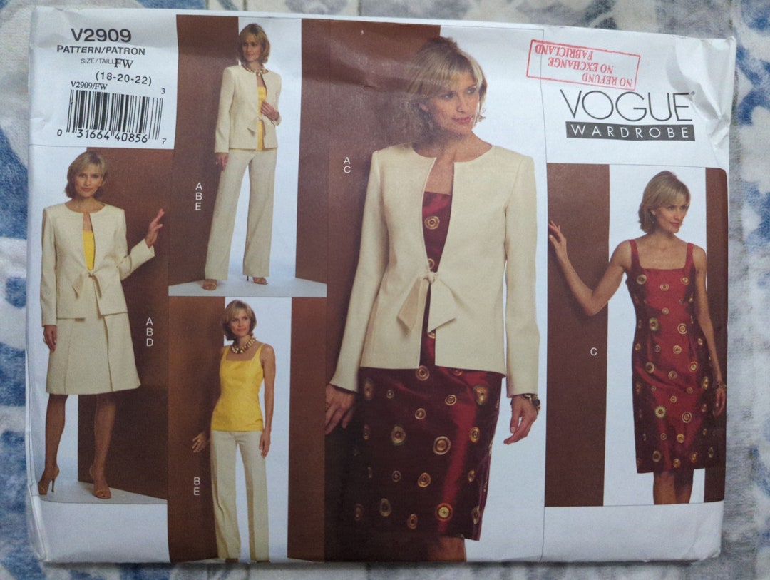 Vogue Wardrobe Pattern Uncut Pattern V2909 - Etsy