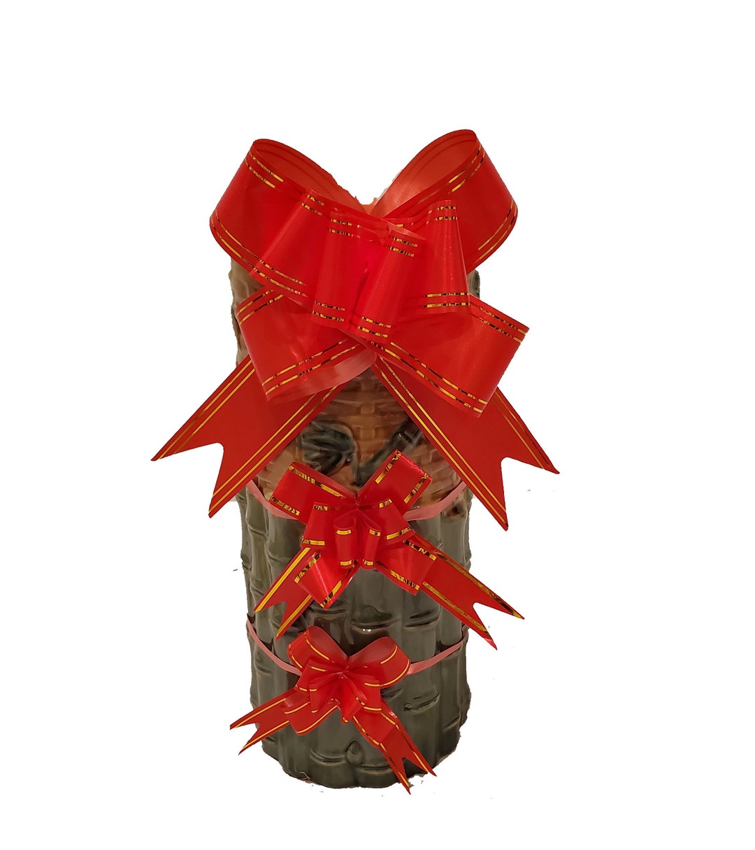 Red and Gold Decorative Lucky Bamboo Pull Bow 4 Sizes Available Large ...