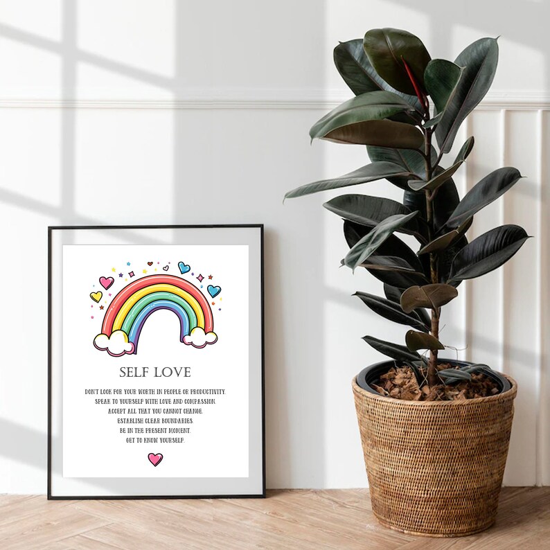 Self Love Positive Affirmations Print, Teen College Dorm Wall Art ...