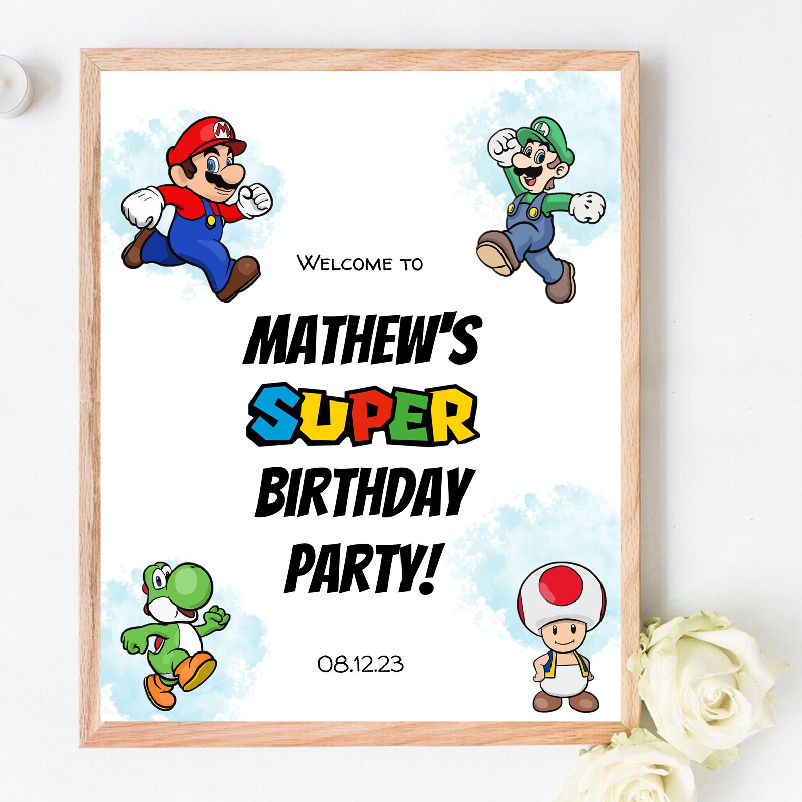 Super Mario Welcome Sign Template, Instant Editable Mario Birthday ...