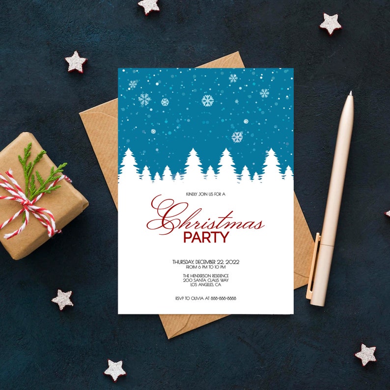 Editable Christmas Party Invitation Printable Christmas Party - Etsy
