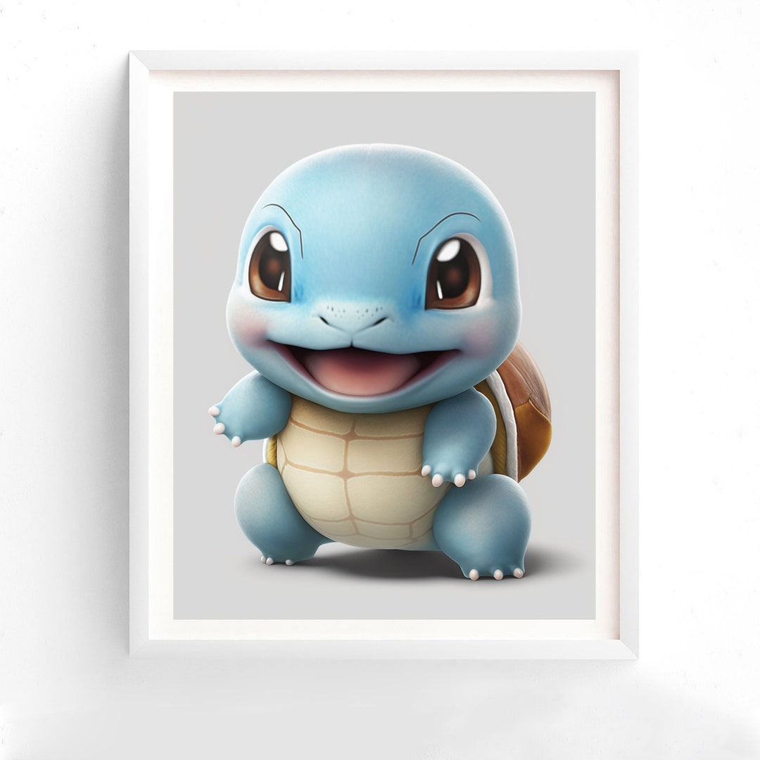 Ai-generated Squirtle Print | Gaming Decor | Baby Squirtle Wall Art ...