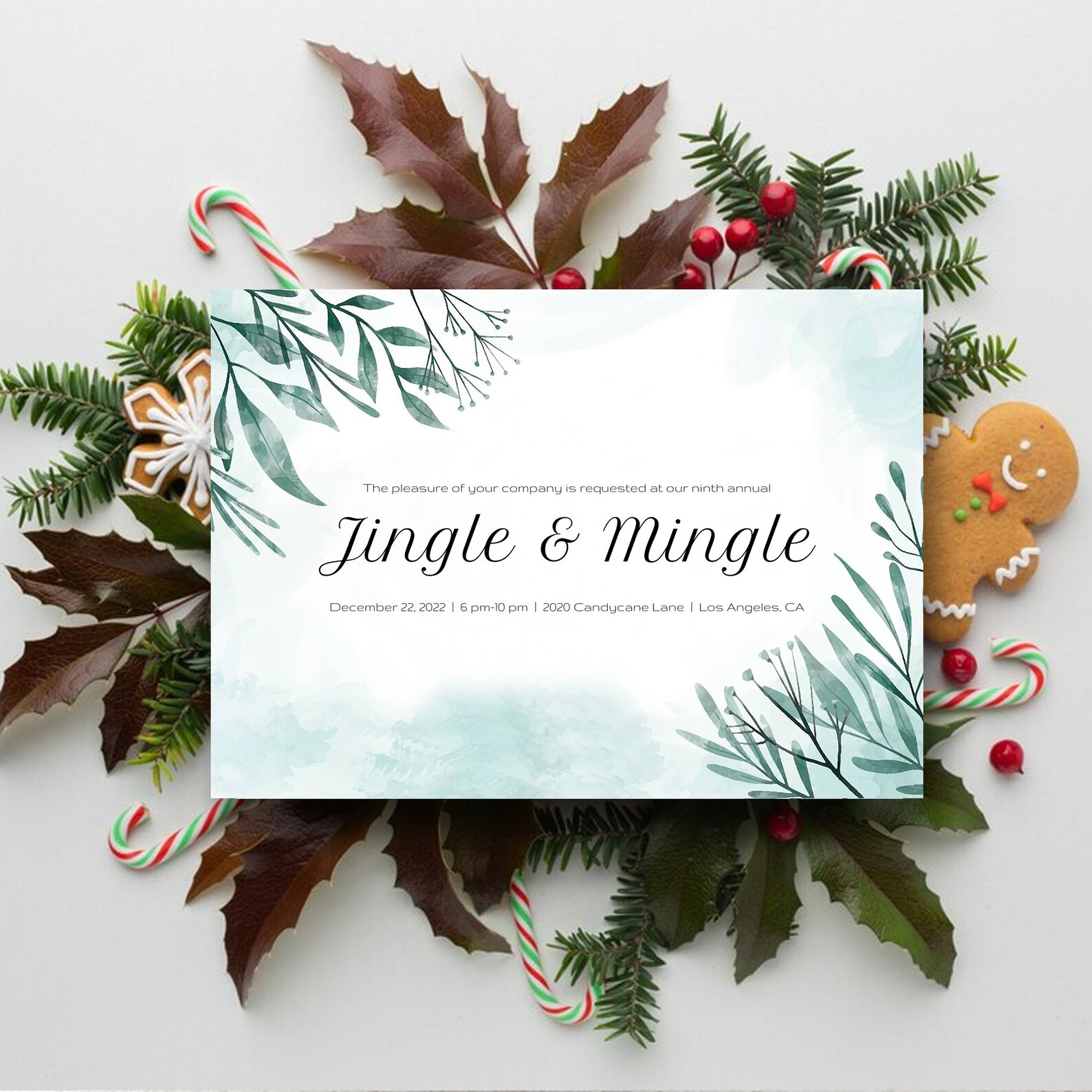 Editable Jingle and Mingle Christmas Party Invitation - Etsy