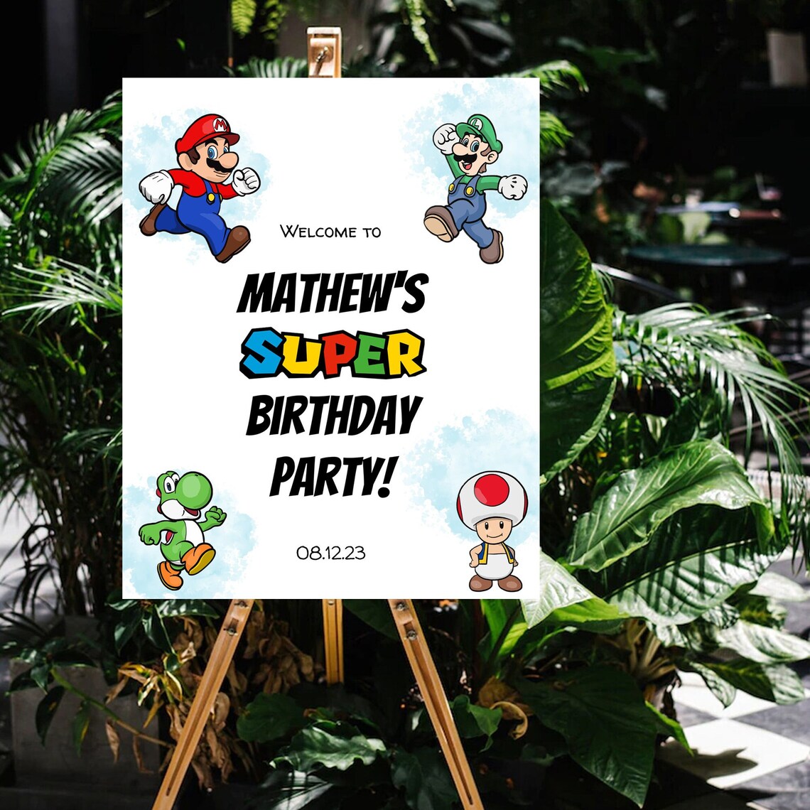 Super Mario Welcome Sign Template, Instant Editable Mario Birthday ...