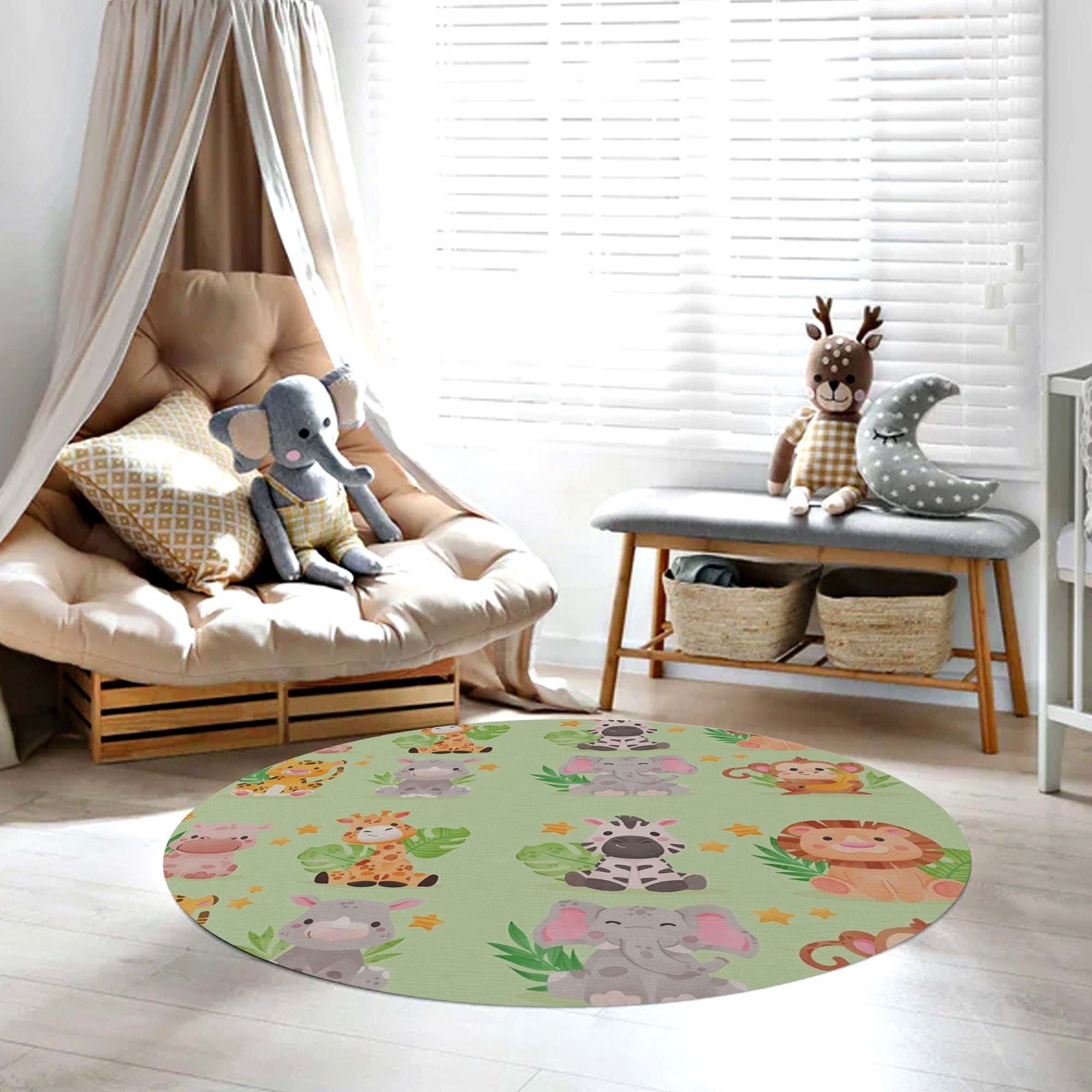 Safari Animals Nursery Rug Jungle Nursery Decor Nursery - Etsy