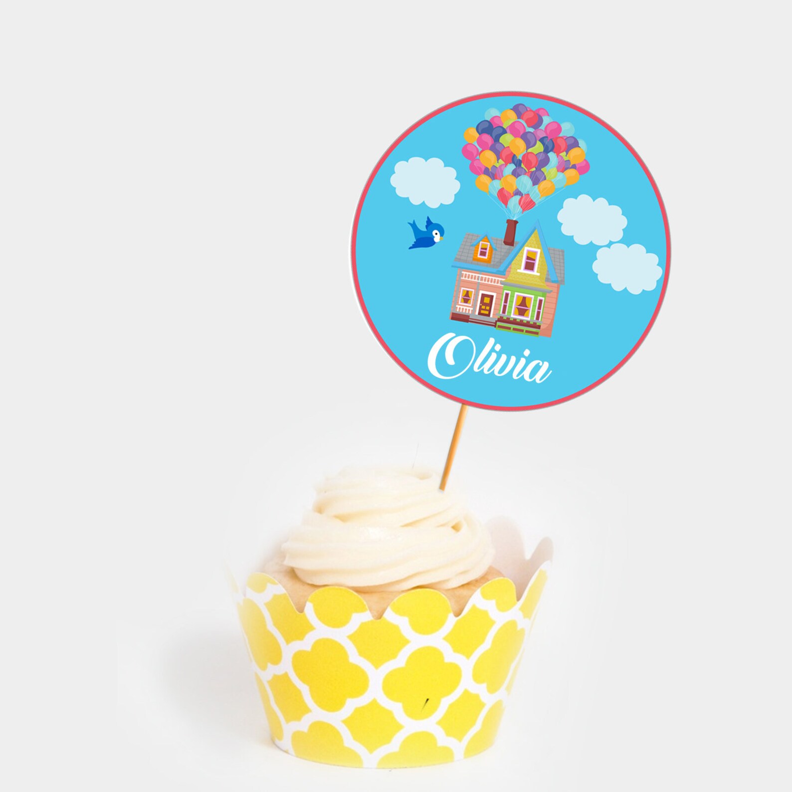 Up Movie Cupcake Toppers, Carl and Ellie Cake Toppers, Girl or Boy ...
