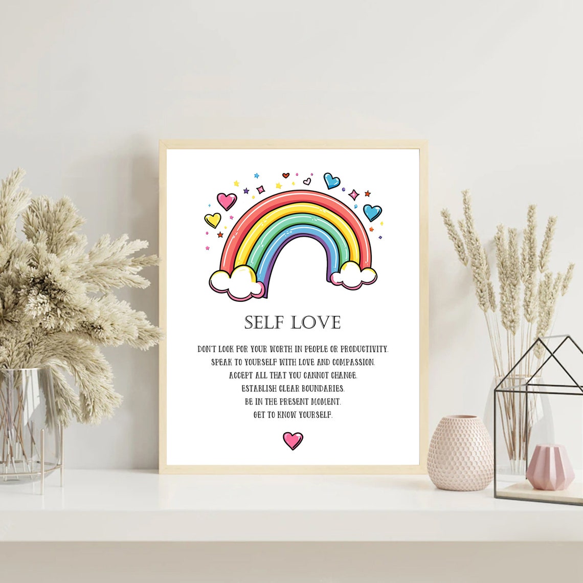 Self Love Positive Affirmations Print, Teen College Dorm Wall Art ...