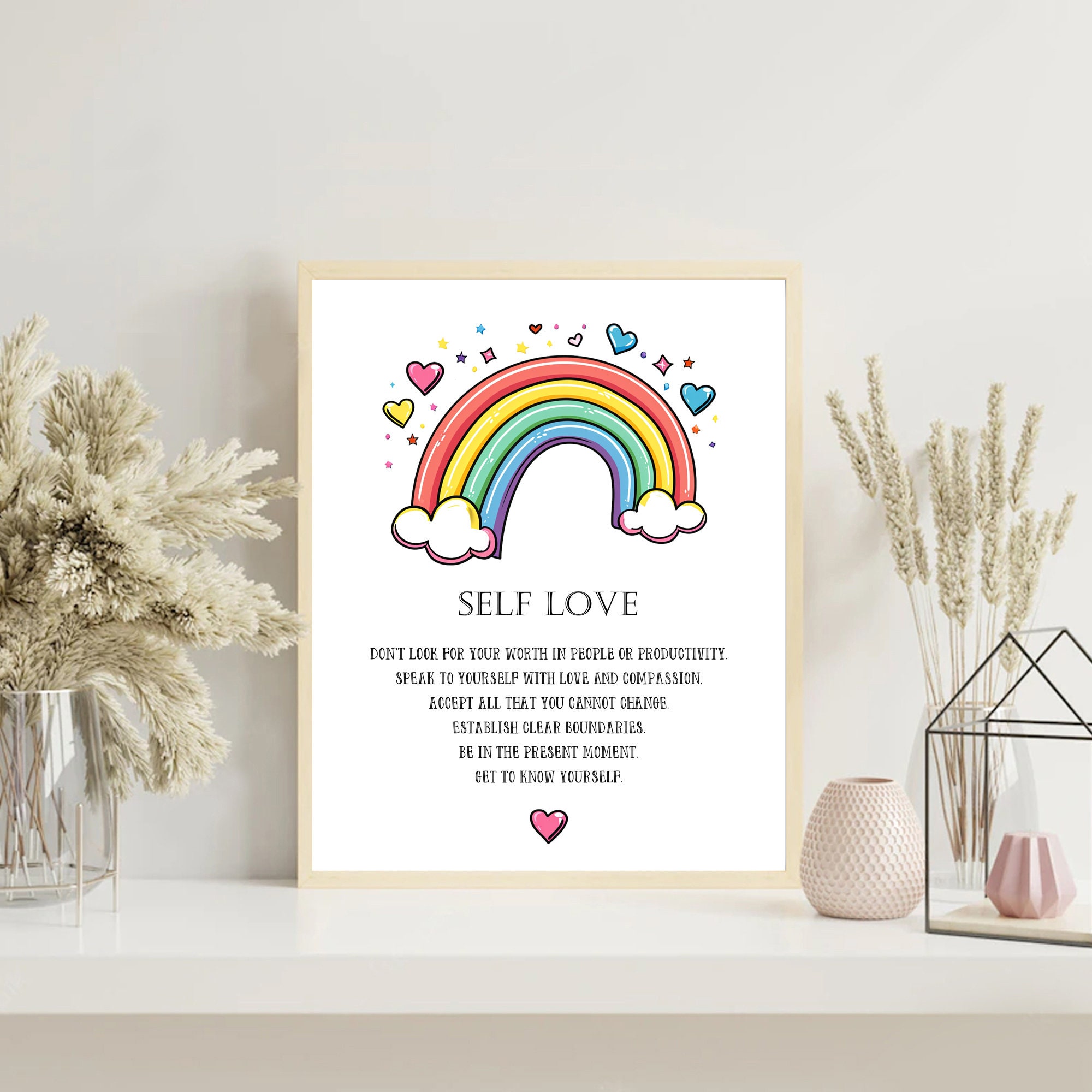 Self Love Positive Affirmations Print, Teen College Dorm Wall Art ...