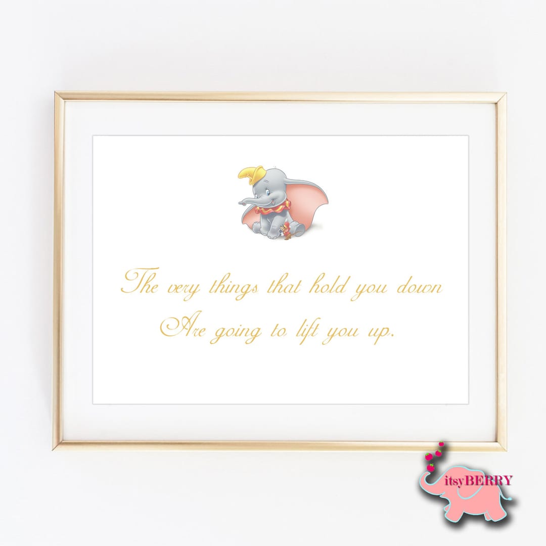 Dumbo Quote Wall Art, Baby Shower Gift, Gender Neutral Gift, Kids Room ...