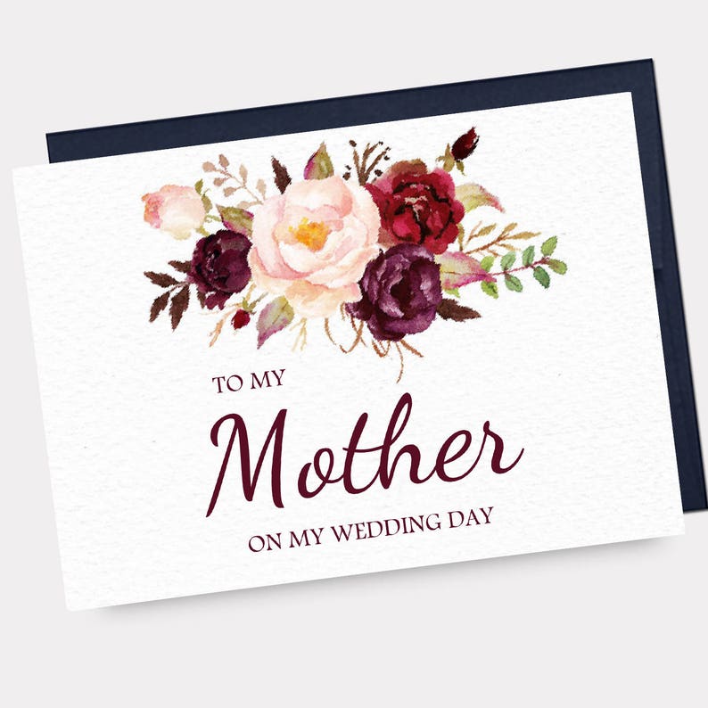 To My Mother Card Mother of the Bride Card Mother of the - Etsy