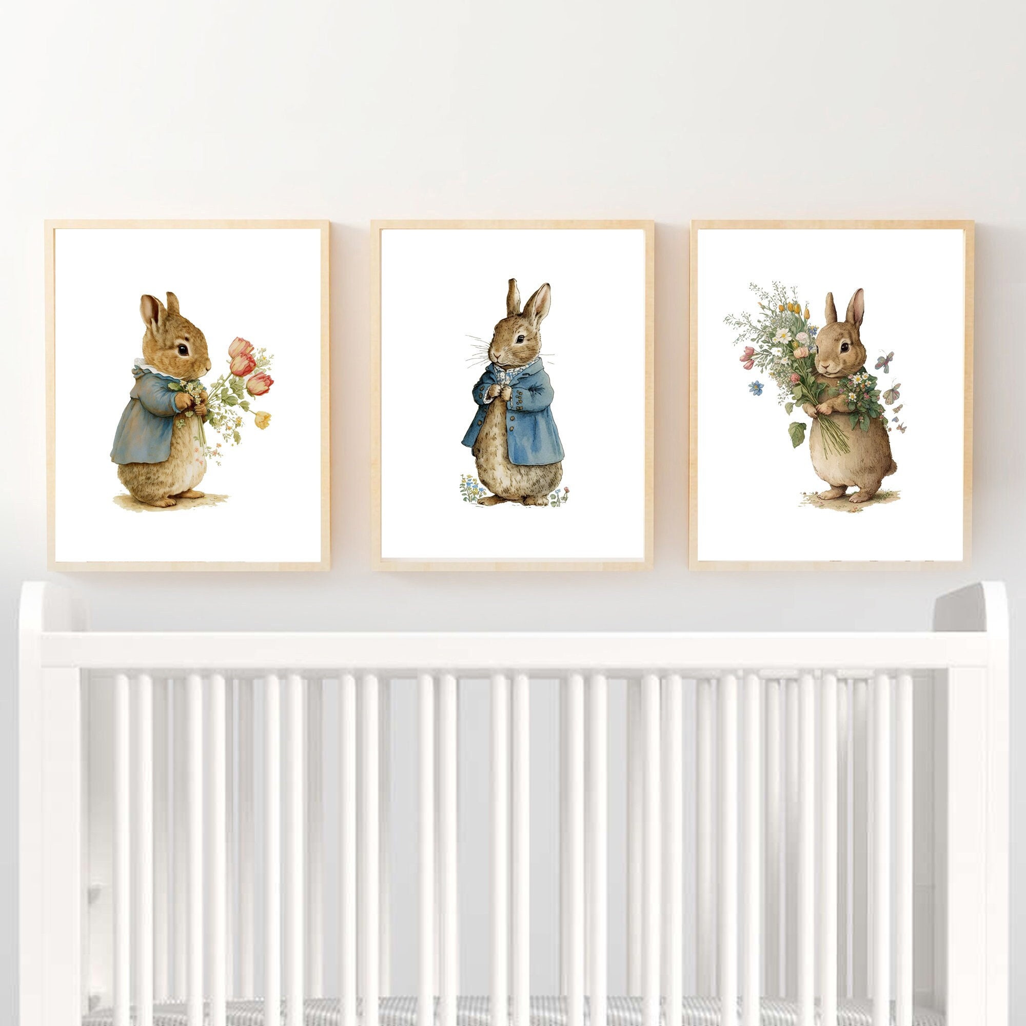 Peter Rabbit Inspired Watercolor Prints Set of 3 Nursery Art - Etsy