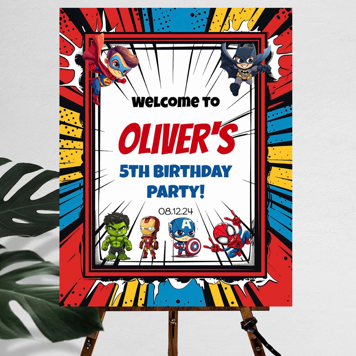 Superhero Birthday Party Welcome Sign Template, Instant Editable ...