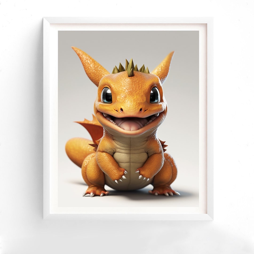 Ai-generated Charizard Print Pokemon Gaming Decor Baby Charizard Wall ...