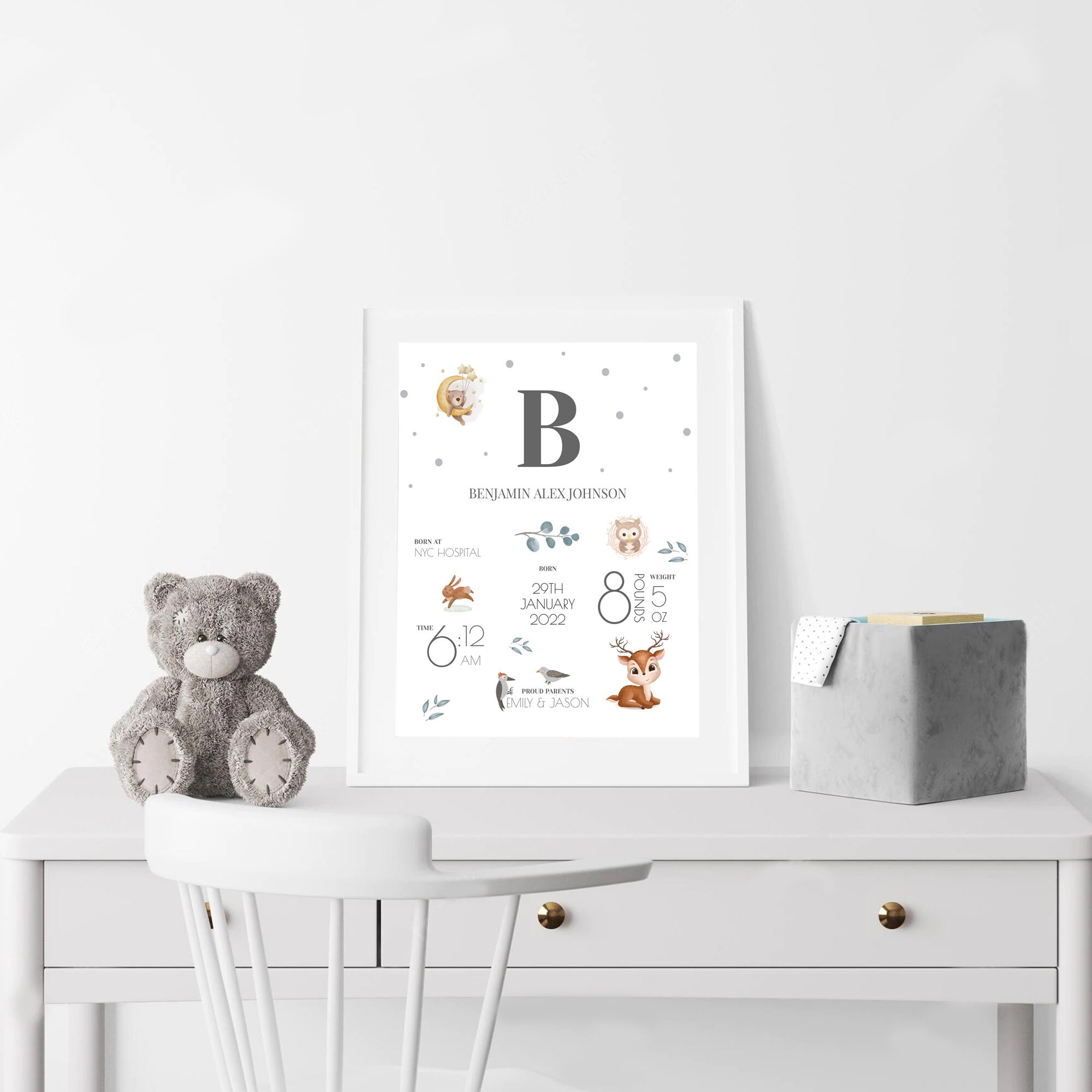 Personalized Name Print for Baby Gender Neutral Newborn - Etsy