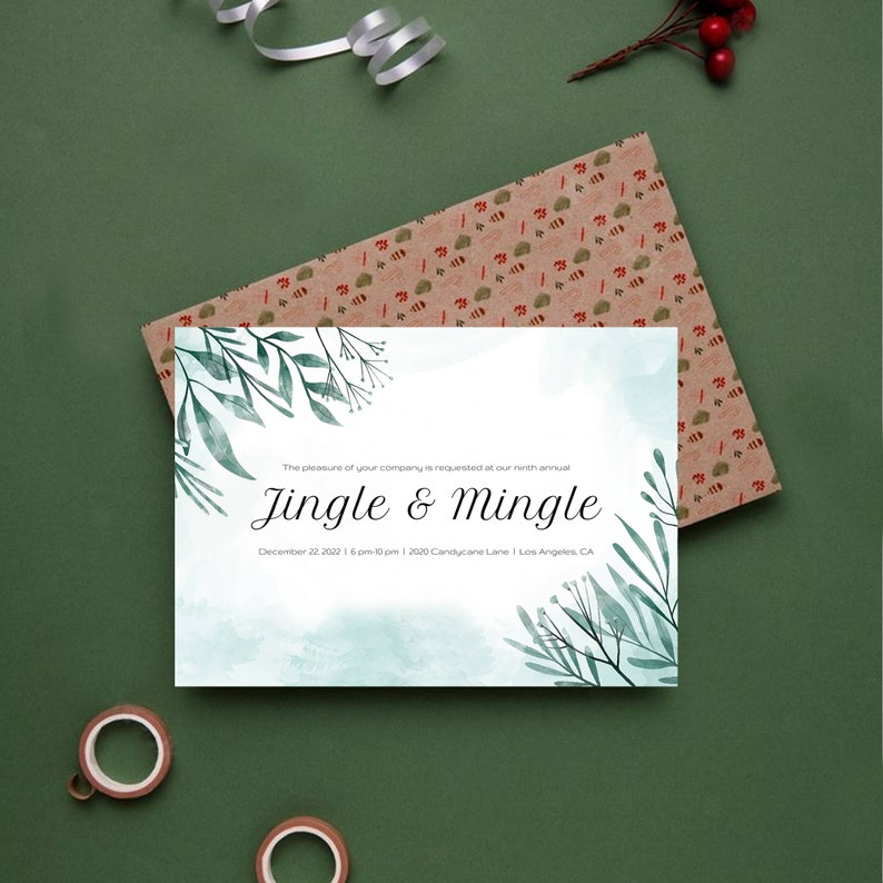 Editable Jingle and Mingle Christmas Party Invitation - Etsy