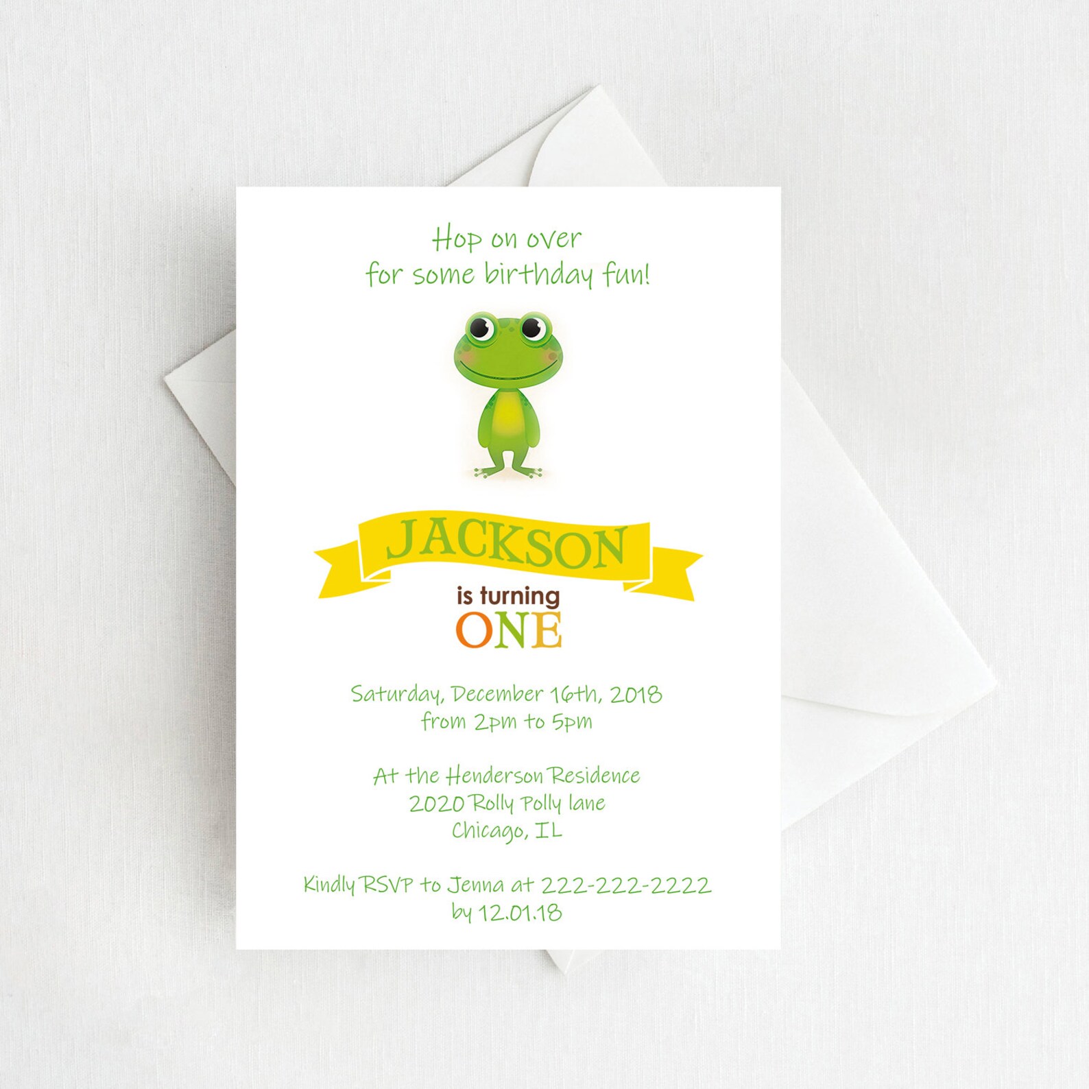 Cute Frog Birthday Invitation Birthday Party Invite Boy | Etsy