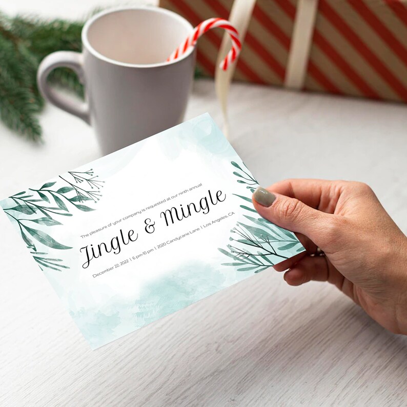 Editable Jingle and Mingle Christmas Party Invitation - Etsy