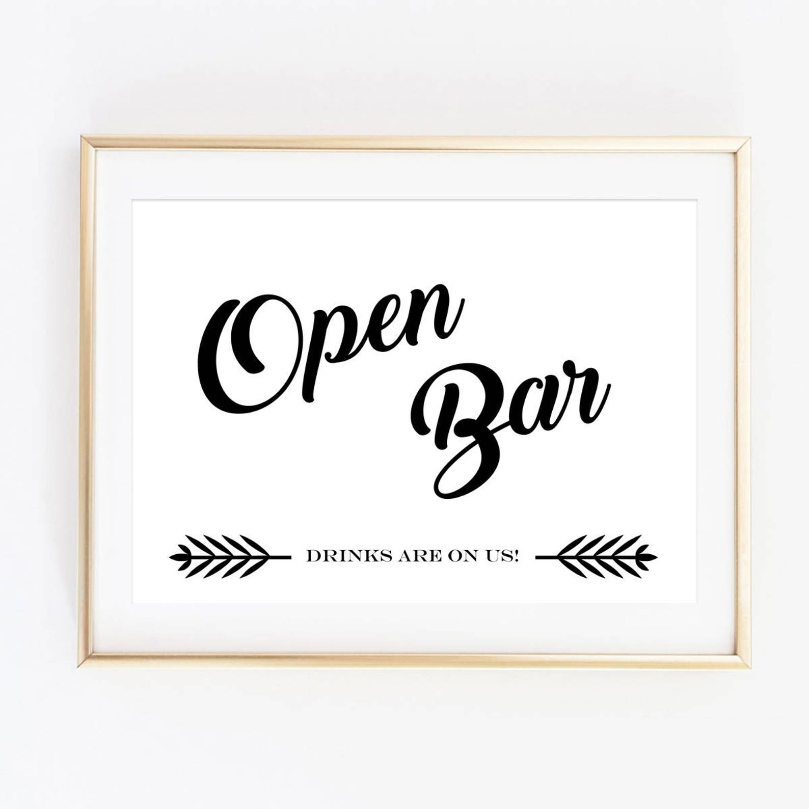 Open Bar Sign Printable Wedding Signs Drinks Sign Wedding | Etsy