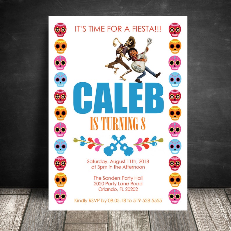 Coco Birthday Invitation Coco Party Invite Fiesta Birthday - Etsy