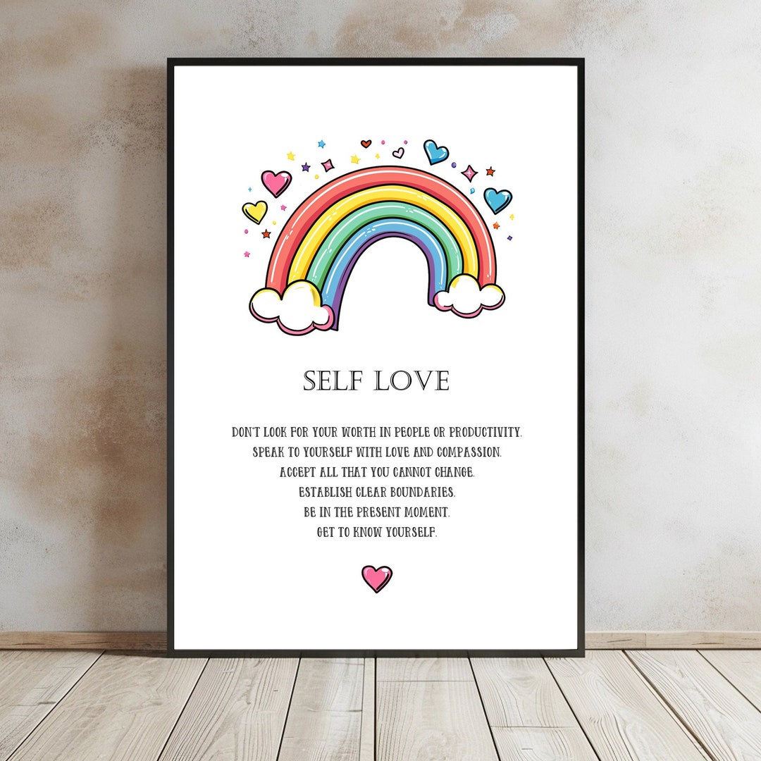 Self Love Positive Affirmations Print, Teen College Dorm Wall Art ...