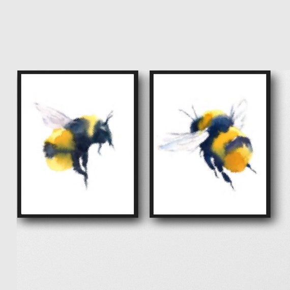 Bumble Bee Art Print Bee Poster Home Decor Wall Art | Etsy