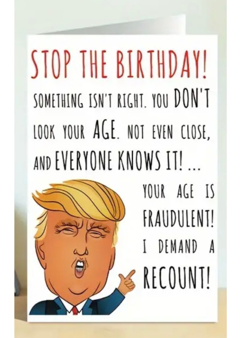 Hilarious Trump Birthday Card Gifts for Boyfriend Girlfriend, Funny Donald Trump Birthday Cards ...