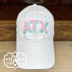 ATX Baseball Hat - ATX Two Tone Block Font Baseball Hat - Austin Texas ...