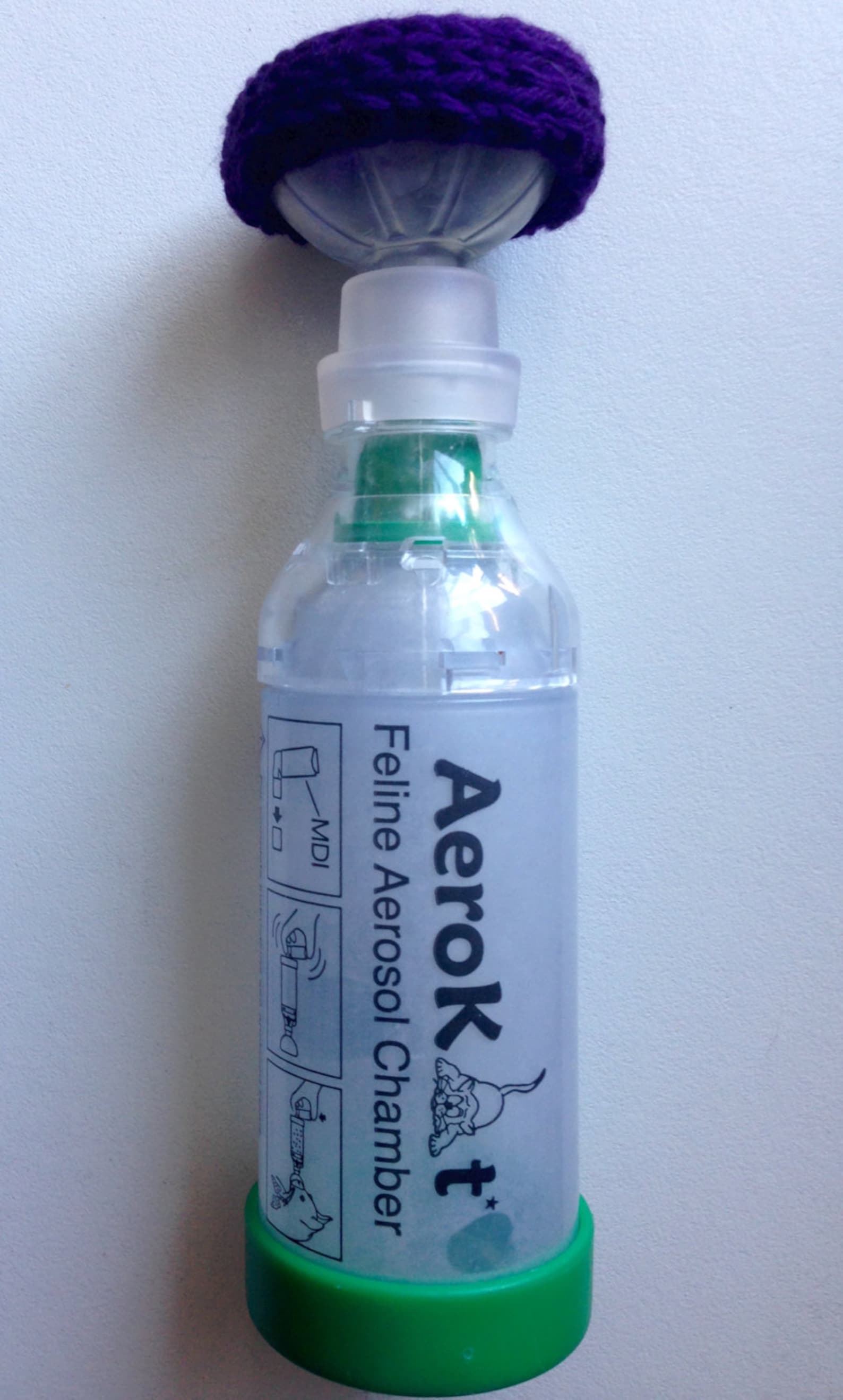 Small Aerokat Feline Asthma Inhaler KNIT COVER: Purple | Etsy