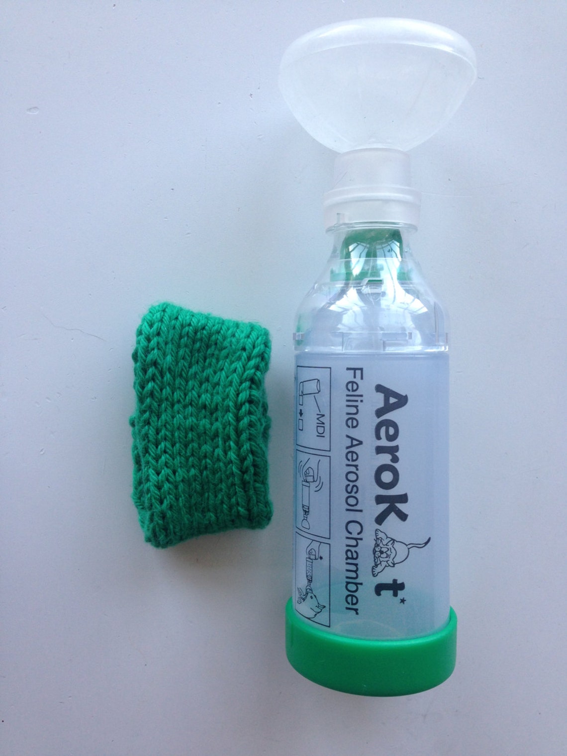 Small Aerokat Feline Asthma Inhaler KNIT COVER: White - Etsy