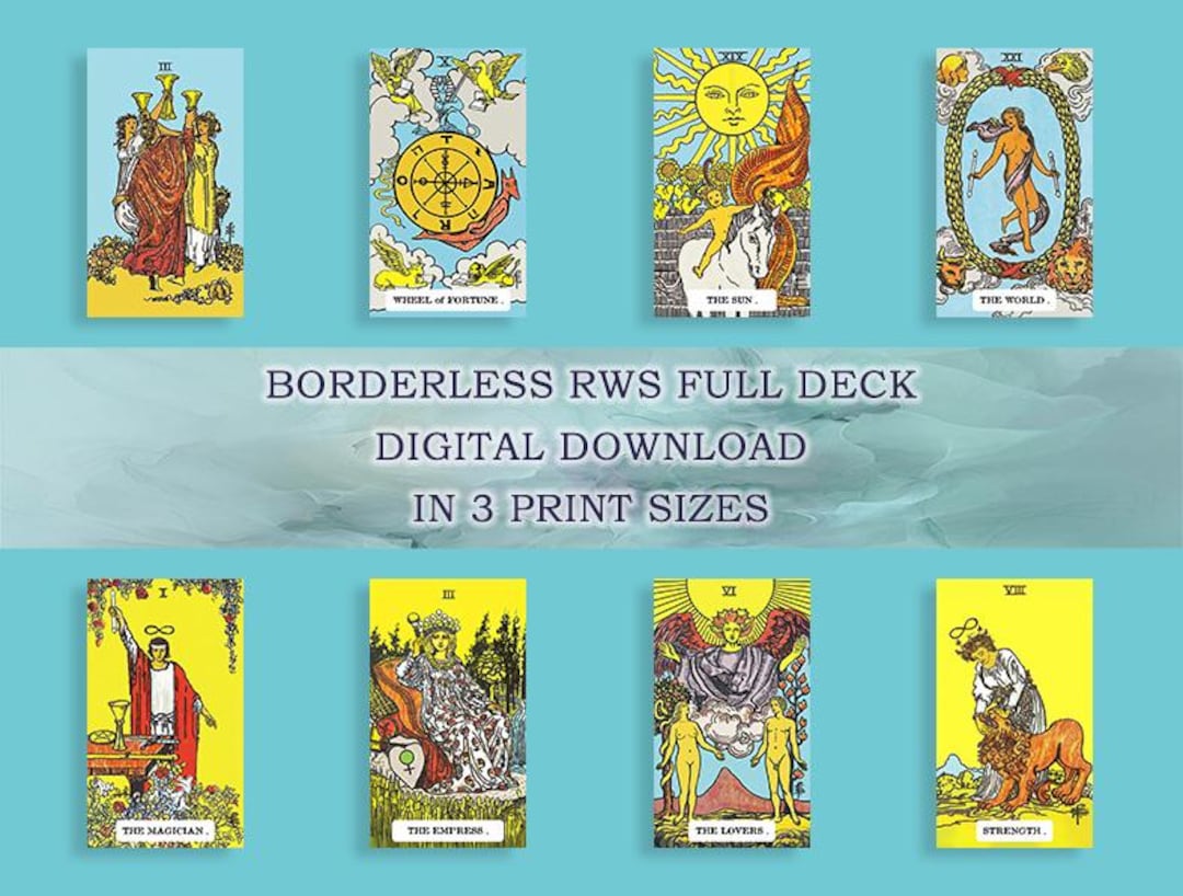 Borderless Rider-waite-smith (RWS) Tarot Deck Digital Files - (78 Cards ...