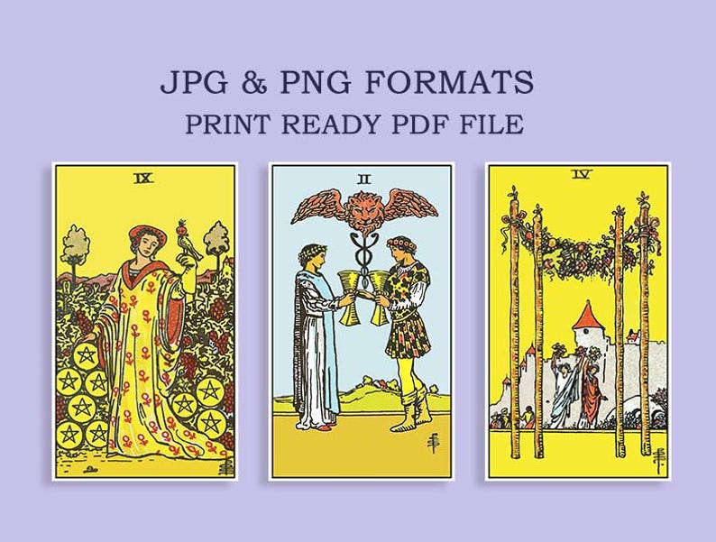 Rider-waite-smith Tarot Deck: High-res 78 Card Images (3 Sizes Digital ...