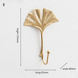 Nordic Gold Leaf Hooks Creativity Wall Hooks European Coat - Etsy UK