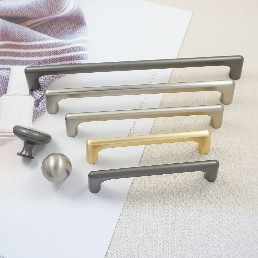 3.7856.37.5512.6modern Gold Handles Gun Black Drawer Pulls Brushed ...