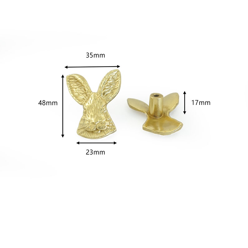 Brass Rabbit Knobs Gold Knobs Decor Bunny Dresser Knobs Pulls - Etsy