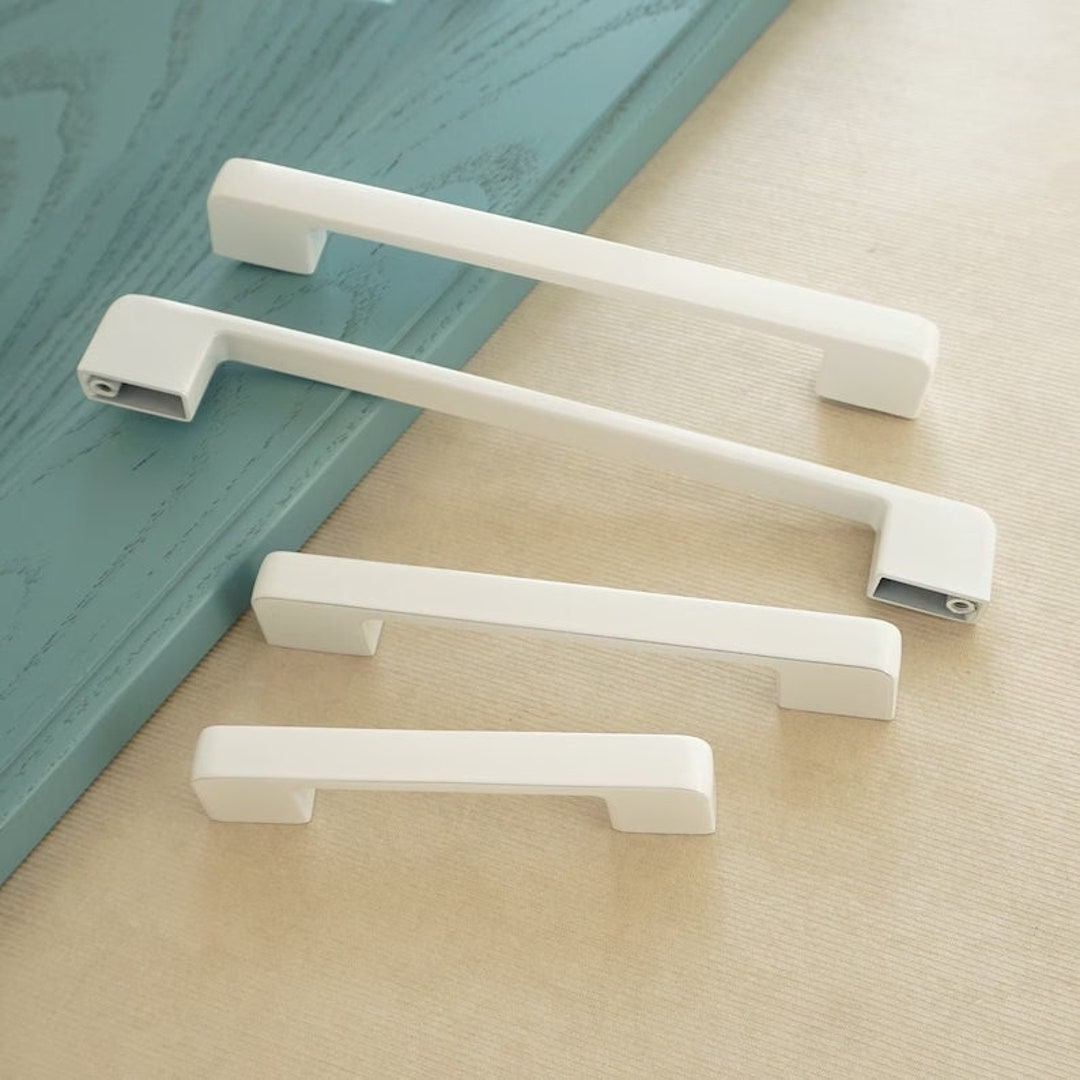 White Drawer Pull Kitchen Cabinet Door Handle Dresser Knob - Etsy